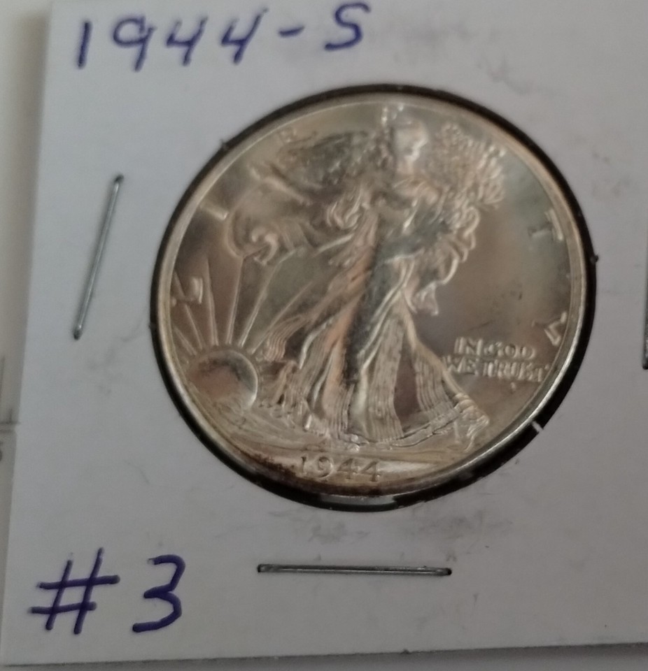 1944 S BU GEM Walking Liberty Silver Half Dollar MS+++ Coin Rare US ...