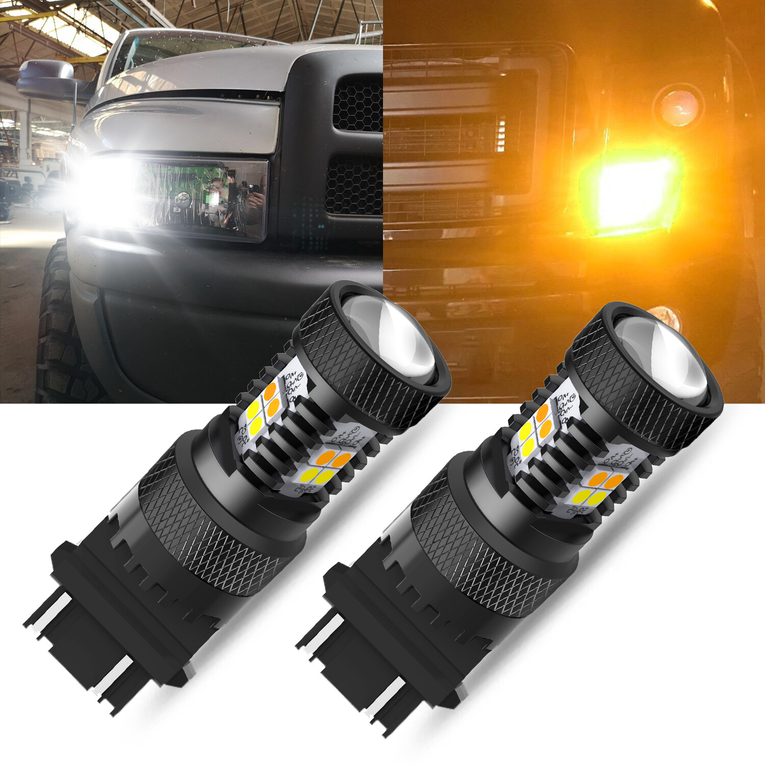 3157NA 3156 Dual Color Switchback White/Amber LED Turn Signal Lights ...