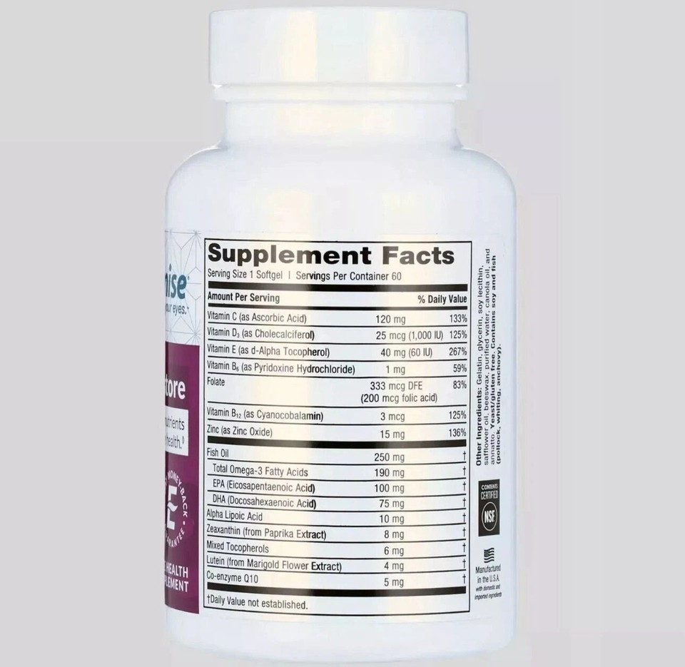 2 Pack EyePromise Restore Supplement Complete Macular Health Formula 60 ...