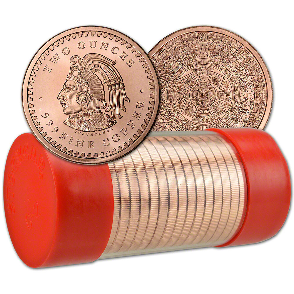 2 oz. Golden State Mint Copper Round Aztec Calendar .999 Fine Tube of ...