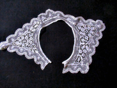 Vintage Dress Collar White Limerick Lace with Floral Schiffli Lace ...