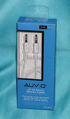 Auvio Radio Shack 4200804 - 3 ft White Cable - 1/8” (3.5mm)StereoPlugs ...