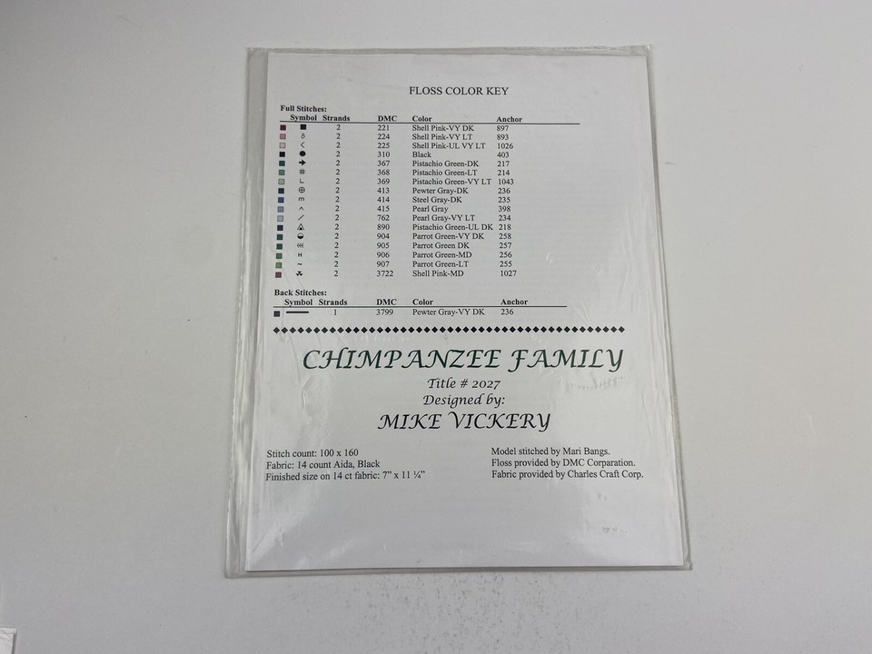 Vickery Collection Chimpanzee Family Cross Stitch Pattern | eBay