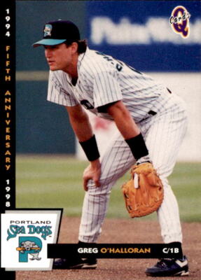 1998 Portland Sea Dogs 5th Anniversary Q-Cards #16 Greg O'Halloran ...