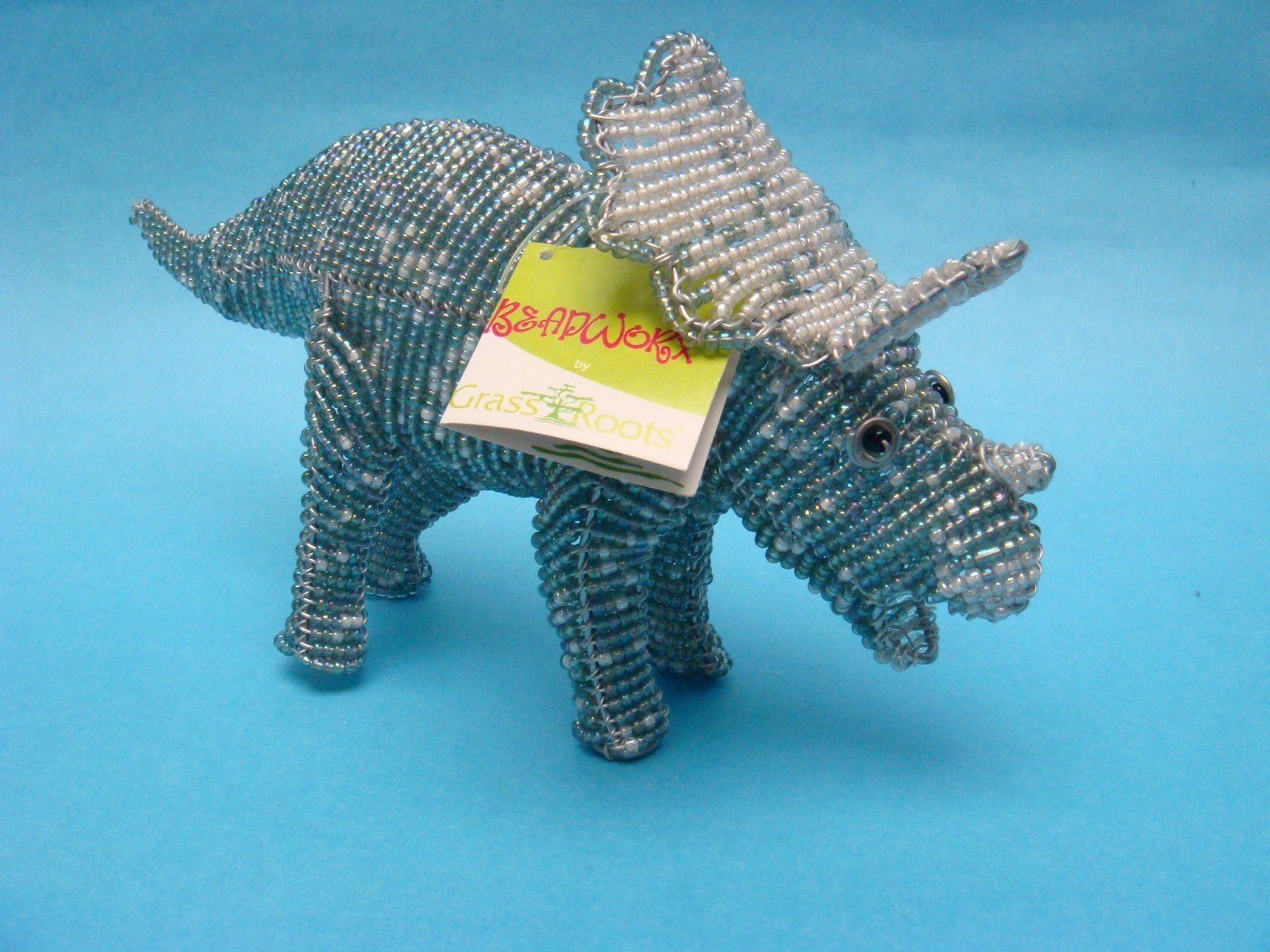 Triceratops Dinosaur Room Decor Art BEADWORX Glass Bead Wire Beaded ...