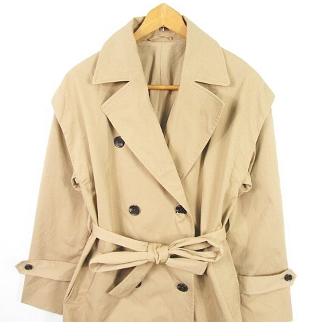 GU 2 Way Trench Coat Gilet Long Length XS Beige Small Size GU 2 Way Trench Coat Gilet Long Length XS Beige Small Size