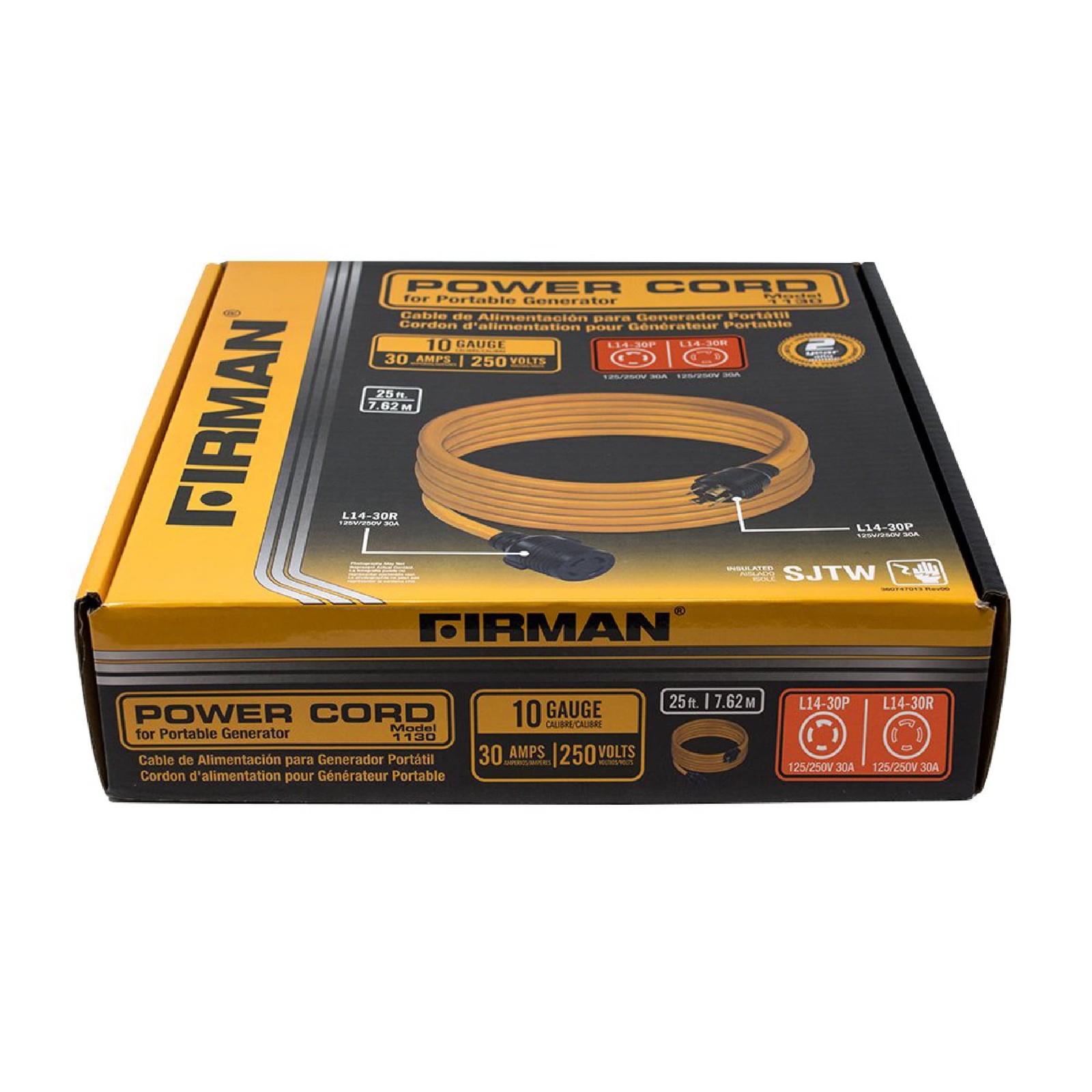 FIRMAN 1130 30 Amp Generator Power Cord 25 Ft. 10AWG Fully Insulated ...