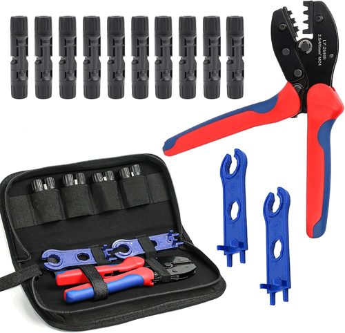 Solar Crimping Tool Kit for Solar Panel Cable 14-10AWG,PV Connector Kit ...