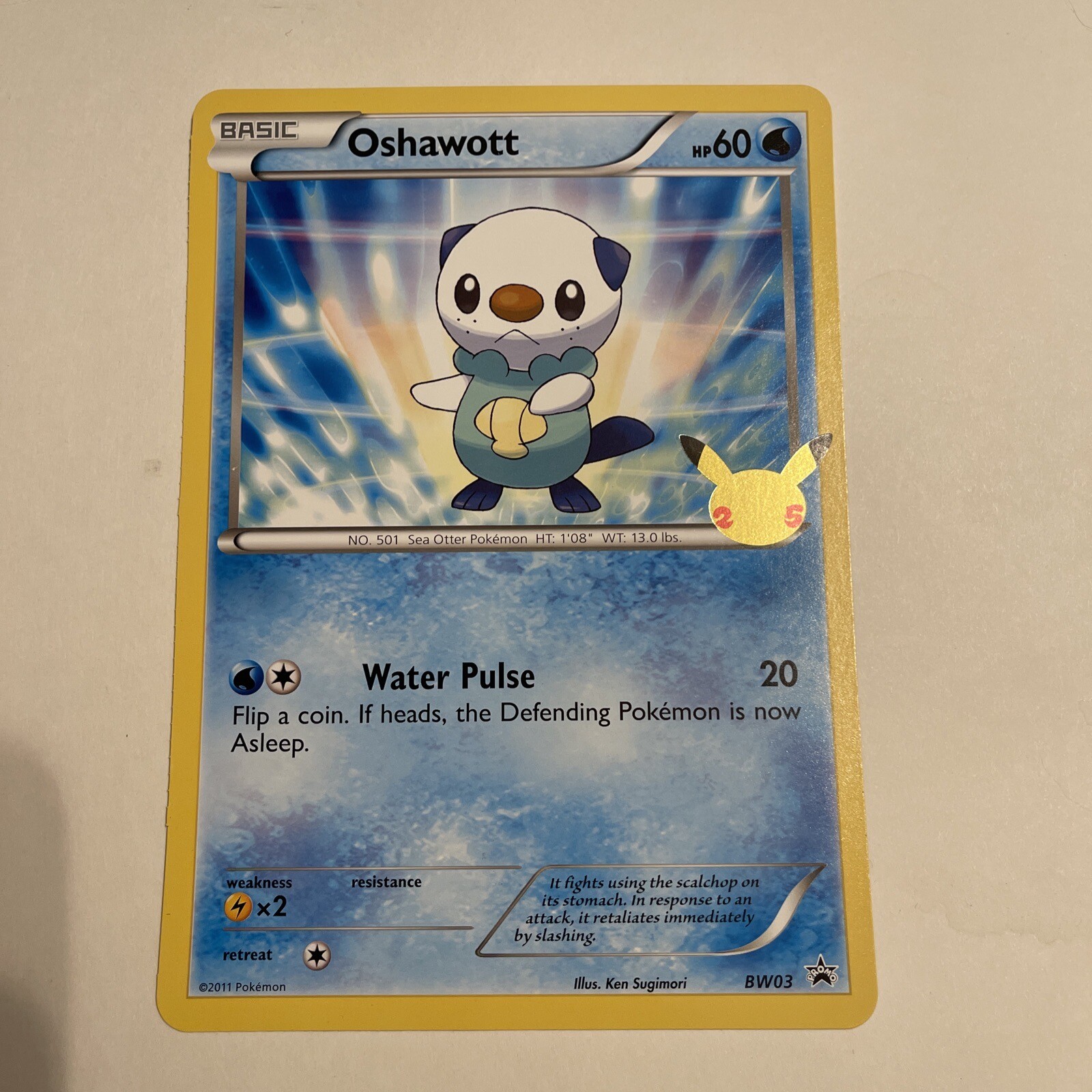Oshawott BW03 Celebrations 25th Anniversary JUMBO / OVERSIZE Pokemon ...