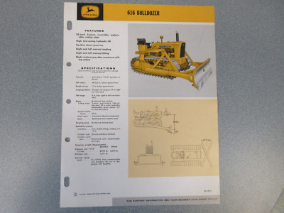 John Deere 616 Bulldozer 2 Page Sheet VG Condition | eBay
