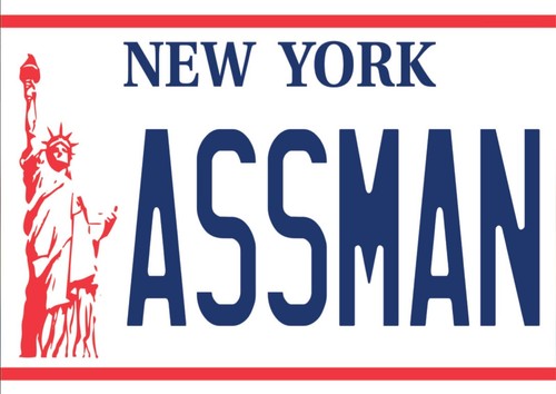 Ass Man New York License Plate From Seinfeld on a 3.5” x 2.5” Metal ...