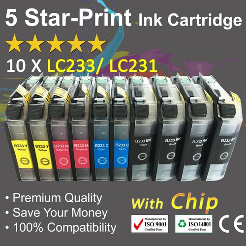 10 Ink Cartridges LC233 for Brother DCP-J4120/J562DW MFC-J480/J680/J880 ...