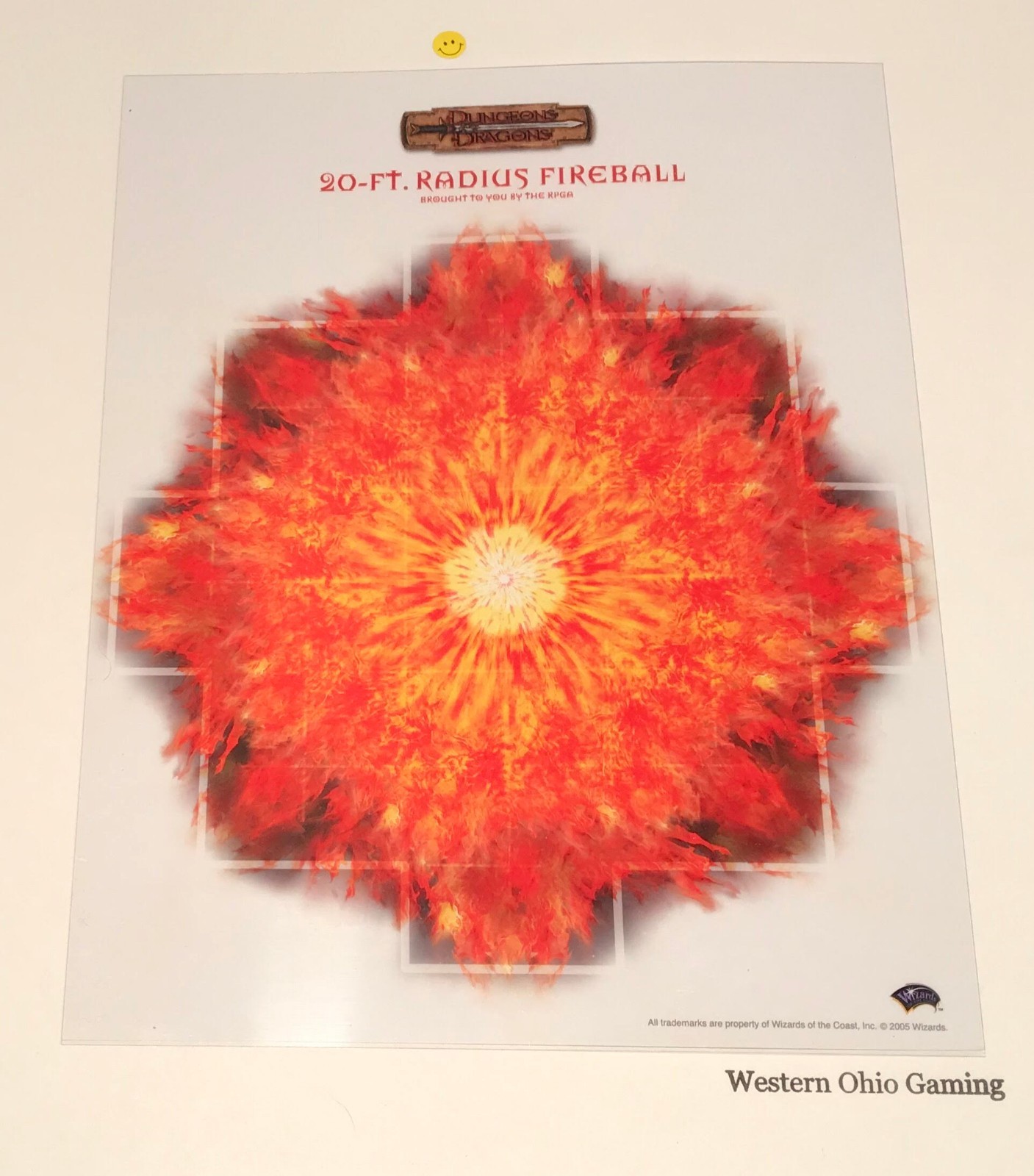 Dungeons & Dragons 20-Ft. Radius Fireball Overlay Template NEW READ D&D ...