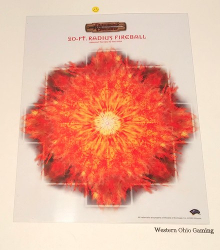 Dungeons & Dragons 20-Ft. Radius Fireball Overlay Template NEW READ D&D ...
