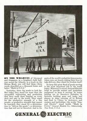 1940s Vintage WW2 Era Ship Wharf Crane Dock Art Original GE Print ...