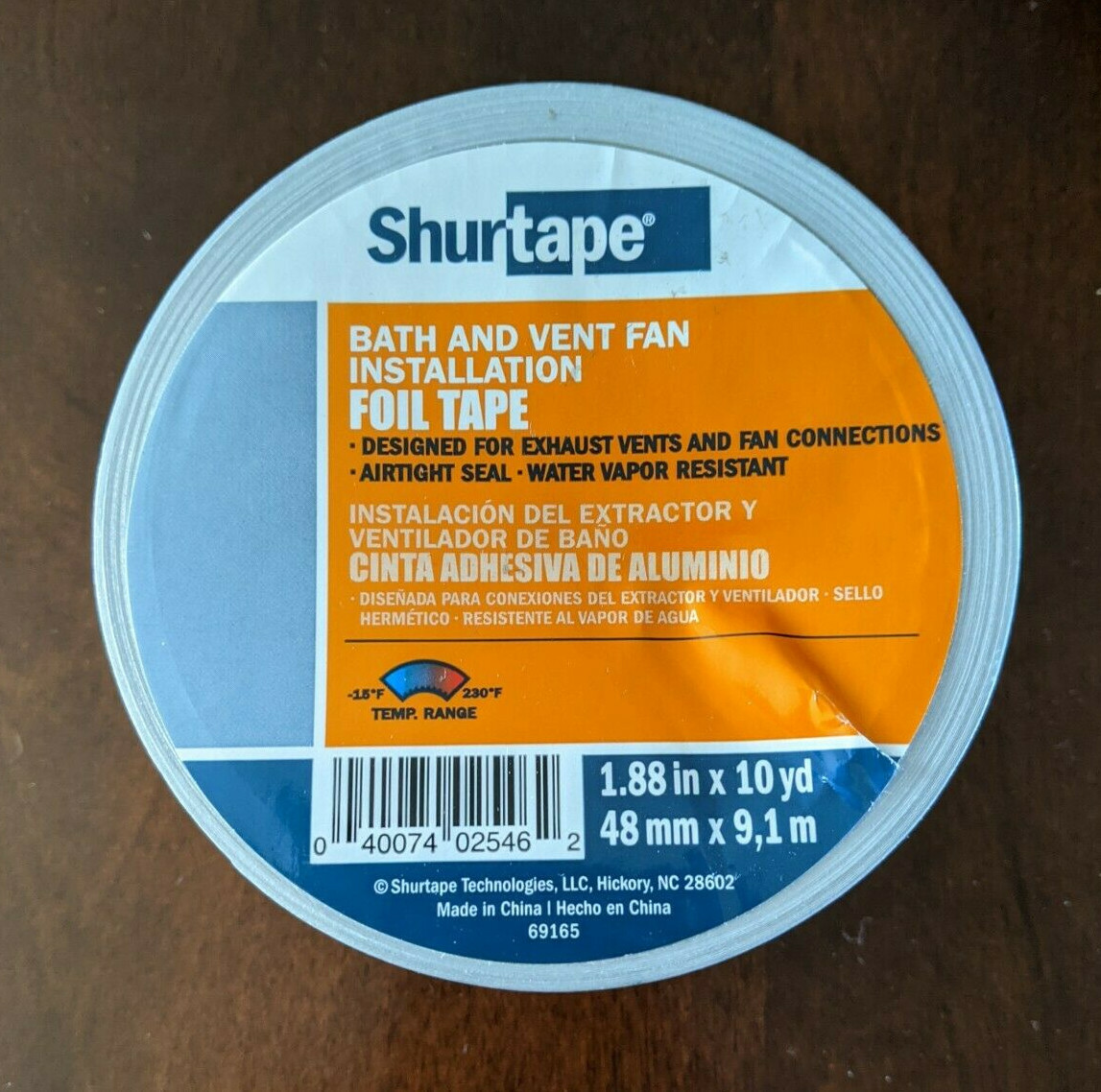 Shurtape Bath & Vent Fan Installation Foil Tape Silver 1 Roll 1.88" X ...
