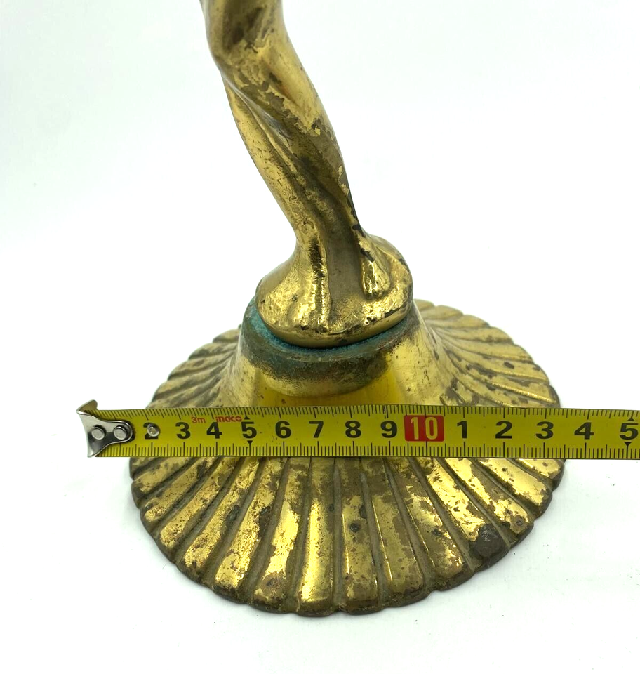 Vintage Art Women's Antique Solid Brass Statue Figure Candle Holder ...