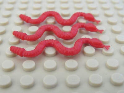 3 Red Lego Snakes (minifigure scale) - Official Lego Products | eBay