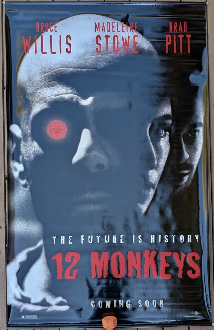 12 Monkeys 1995 Original Movie Theatre Vinyl Banner 4x6 Bruce Willis ...