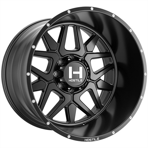 24x14 Hostile H128 Diablo Asphalt (Matte Black) Wheels 8x6.5 (-76mm ...