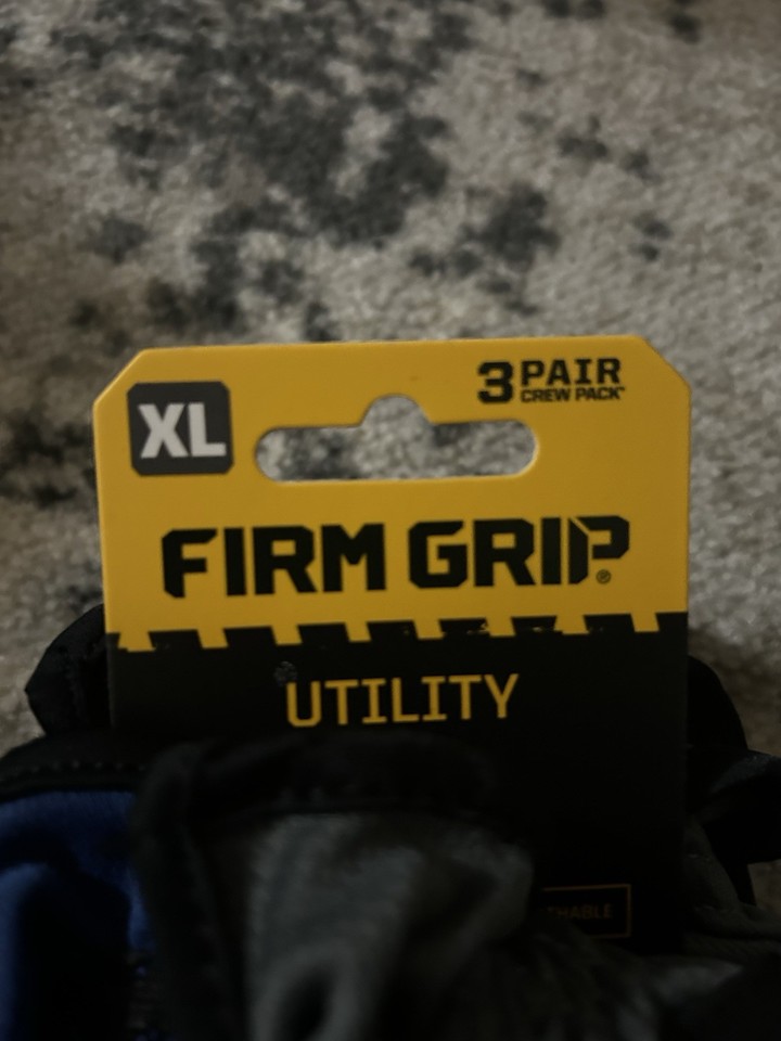 Firm Grip Work Gloves Utility Extra Large 3-Pack Durable Padded Grip ...