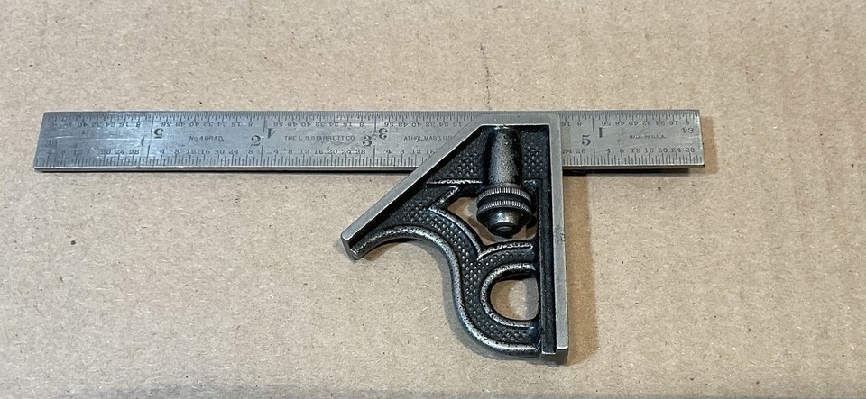 Vintage L.S. Starrett 6” combination square Set Plus 4” L.S. Starrett ...