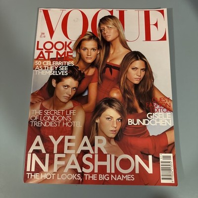 UK Vogue January 2001 Gisele Bundchen Angela Lindvall Carmen Kass | eBay