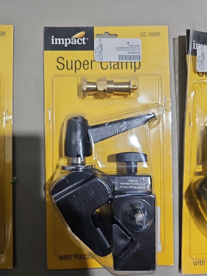 Lot Of 4 - Impact Super Clamp with Ratchet Handle & Add on Swivel Clamp ...