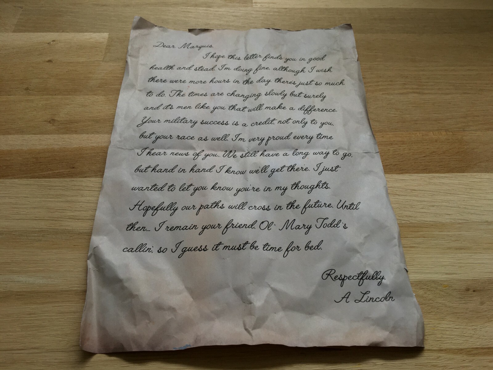 Lincoln Letter The Hateful Eight 1877 Quentin TARANTINO lettre Huit ...
