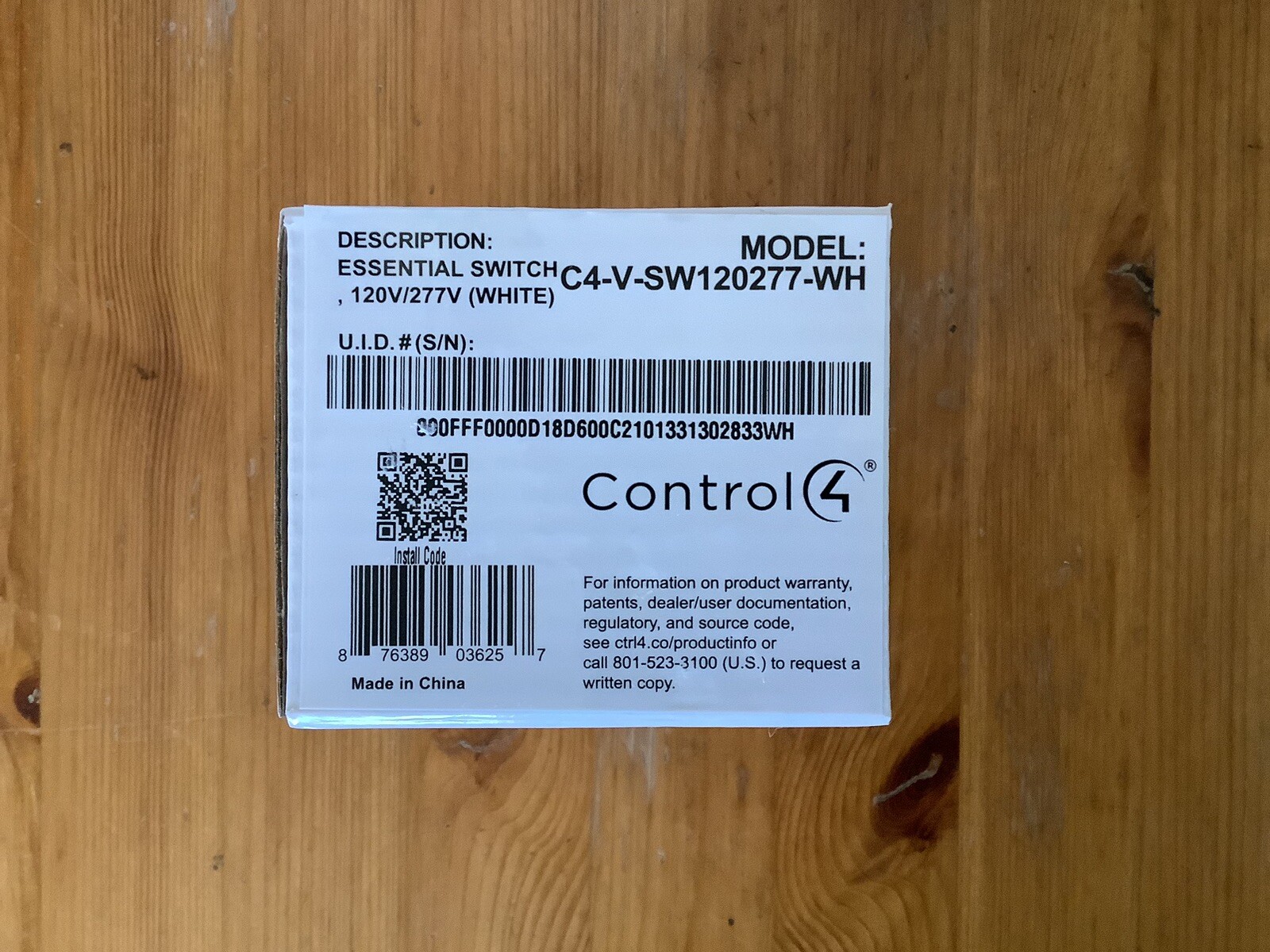 Control 4 Essential C4-V-SW120277-WH Switch - White for sale online | eBay