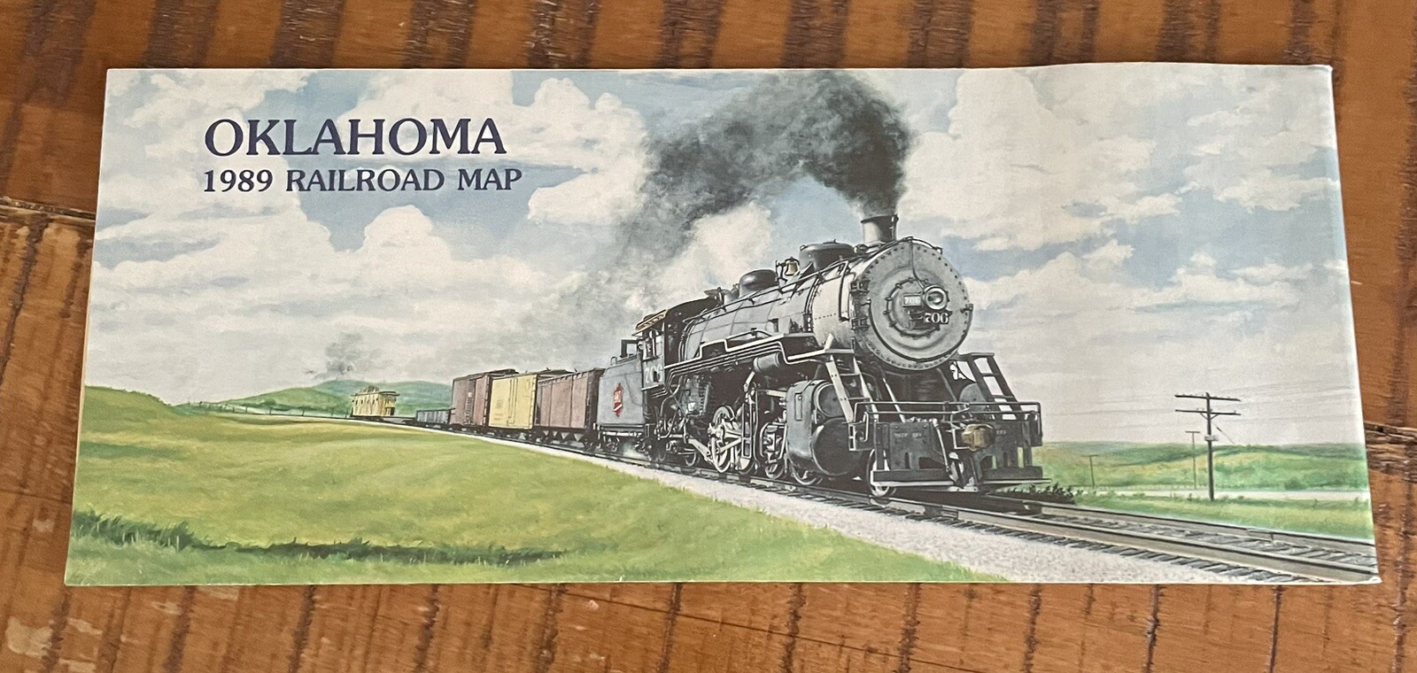 1989 Oklahoma Railroad Map / Union Pacific / Burlington / Kansas City ...