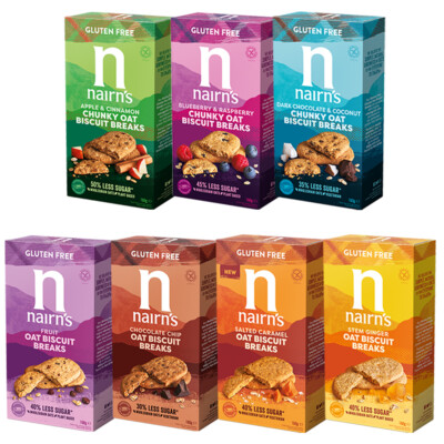 Nairn's Gluten Free Oat Biscuit Breaks (Pack of 6 boxes) - All Flavours ...