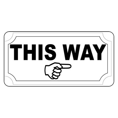 This Way Black Retro Vintage Style Metal Sign - 8 In X 12 In With Holes ...