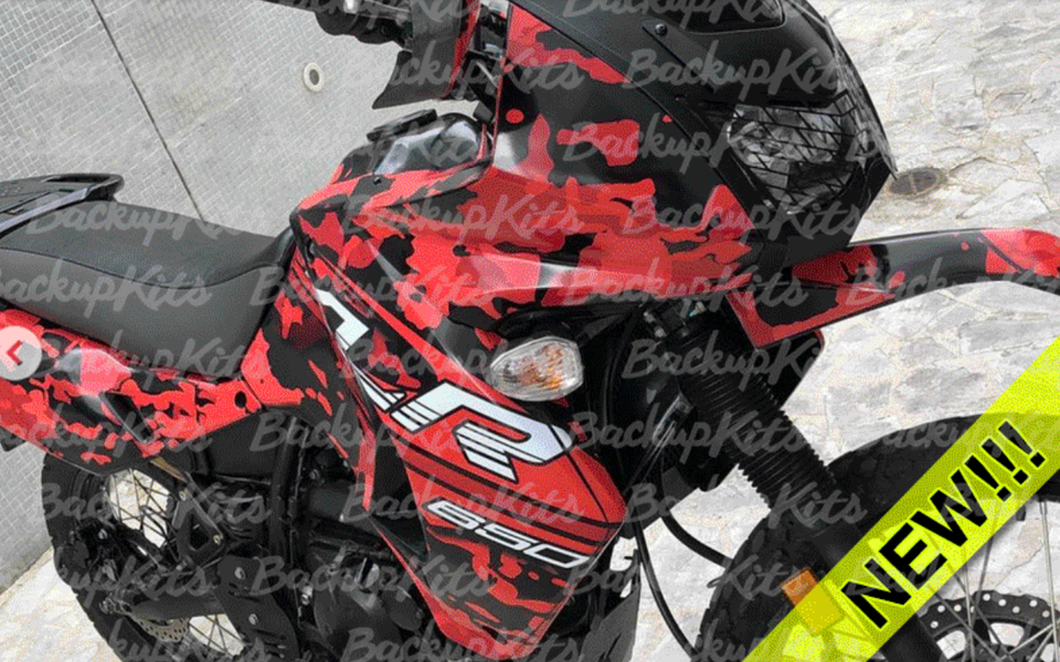 KLR 650 GRAPHIC KIT DECALS STICKERS SUPER RED CAMO (2008 - 2018) | eBay