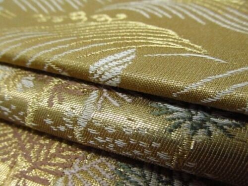 Japanese Kimono SILK FUKURO OBI TREE PINE CRANE TSURU BIRD WAVE 78 | eBay