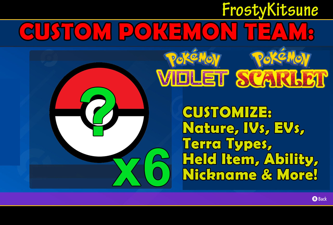 6IV Custom Pokemon Team (6 Pokemon) for Pokemon Scarlet & Violet | eBay