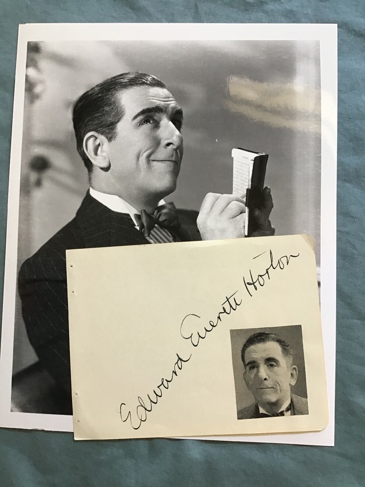 Edward Everett Horton Signed Autograph Page Top Hat, Rocky Bullwinkle ...