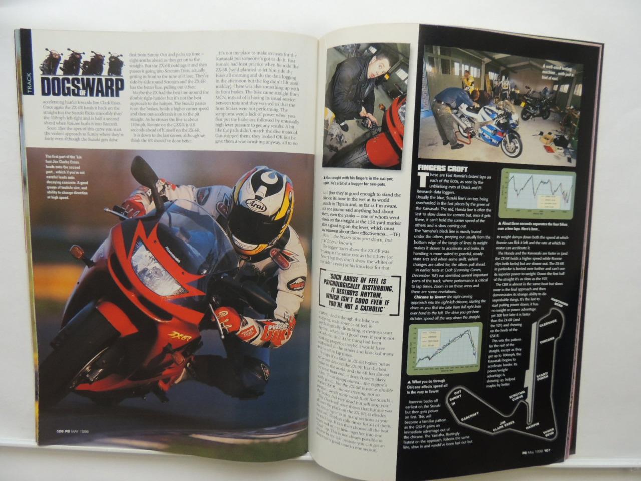 May 1998 Performance Bikes Magazine VTR1000 Yamaha Suzuki Honda L11209 ...