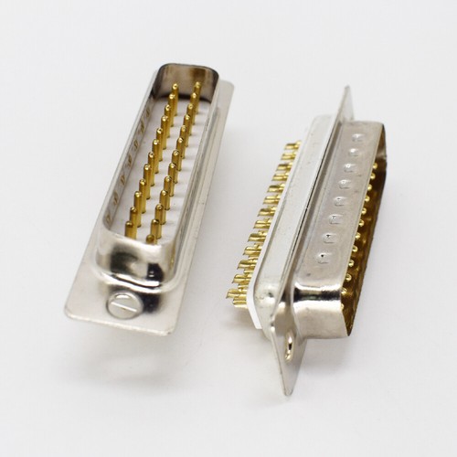 1pc Gold Pin 25pin 2 Row D-Sub Male Socket Solder Chassis Connector ...