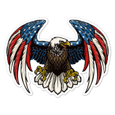 USA American Flag Eagle, Vinyl Decal Sticker, Indoor Outdoor, 3 Sizes ...