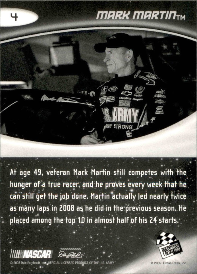 2009 Press Pass Eclipse Black and White #4 Mark Martin Card | eBay