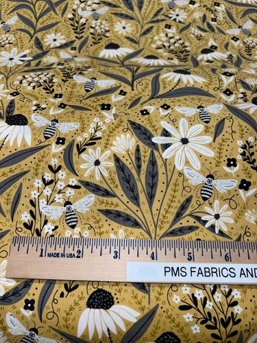 MODA Bee Garden theme 100% cotton fabric by the yard Bees Flowers Honey ...