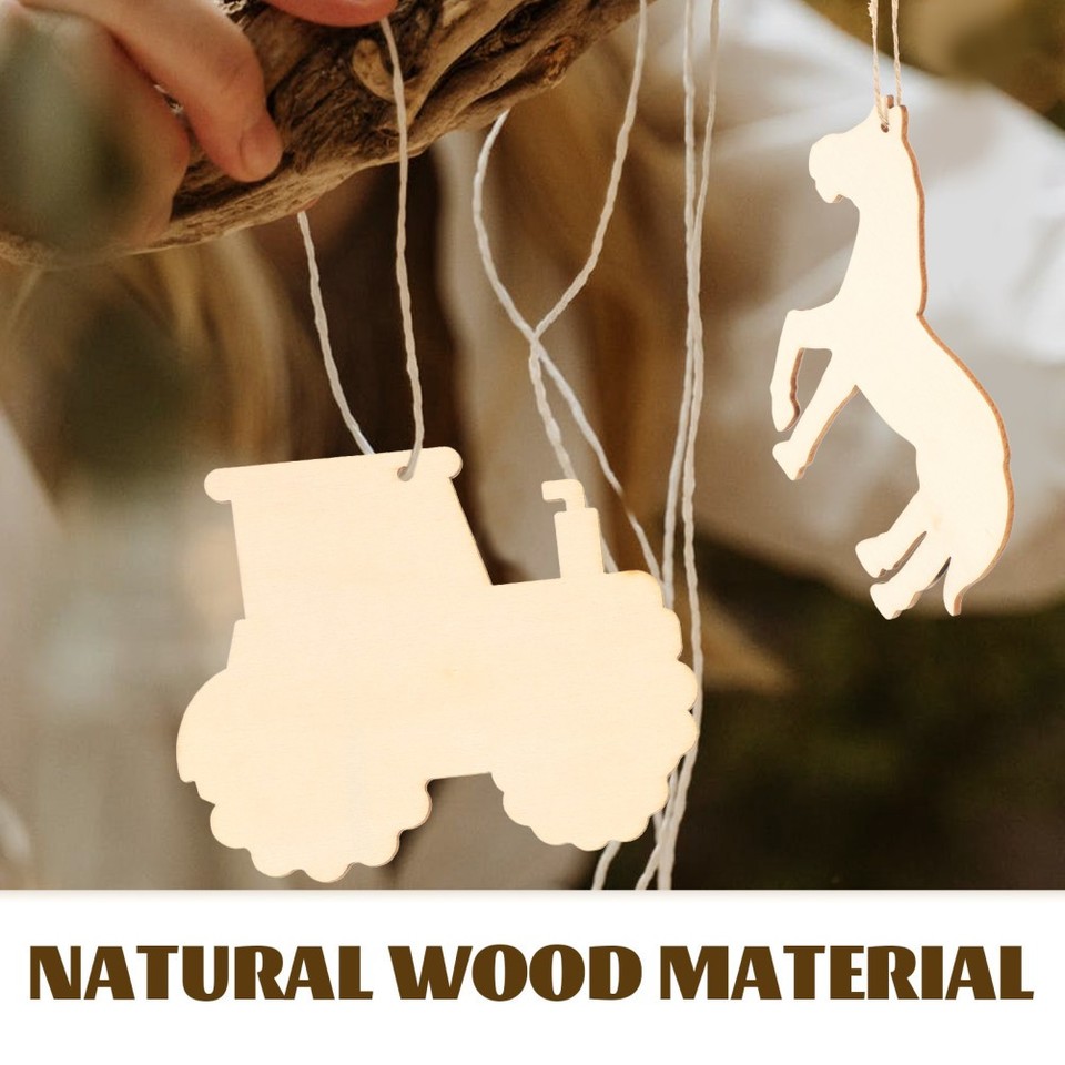 45 Pcs Large Unfinished Wood Crafts Wooden Retro Decor Pieces Unpainted ...