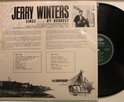 Jerry Winters Autographed Lp Captures Cannery Row (W/ Postcard) On ...