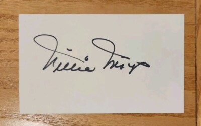 Willie Mays Autograph Auto Signed Index Card NY San Francisco Giants ...