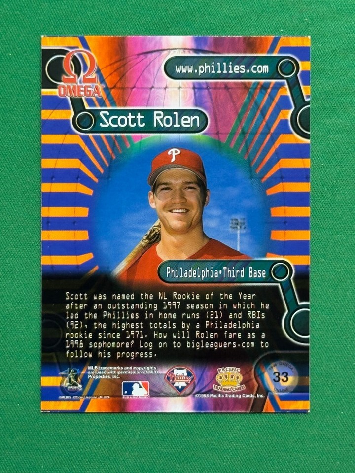 1998 Pacific Omega Baseball Online Inserts #33 Scott Rolen | eBay