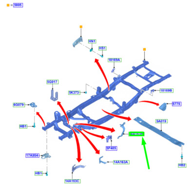 FORD RANGER T9 Chassis Frame Retainer 2611256 NEW GENUINE | eBay UK