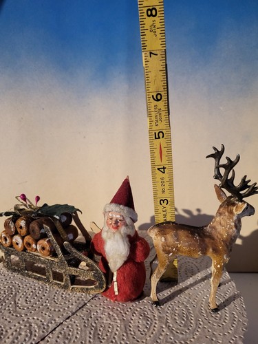 Amazing Antique Unique German Reindeer Team Putz Size | eBay