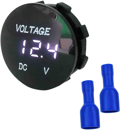 Waterproof Voltage Gauge 5-48V Car Digital round Panel Voltmeter ...