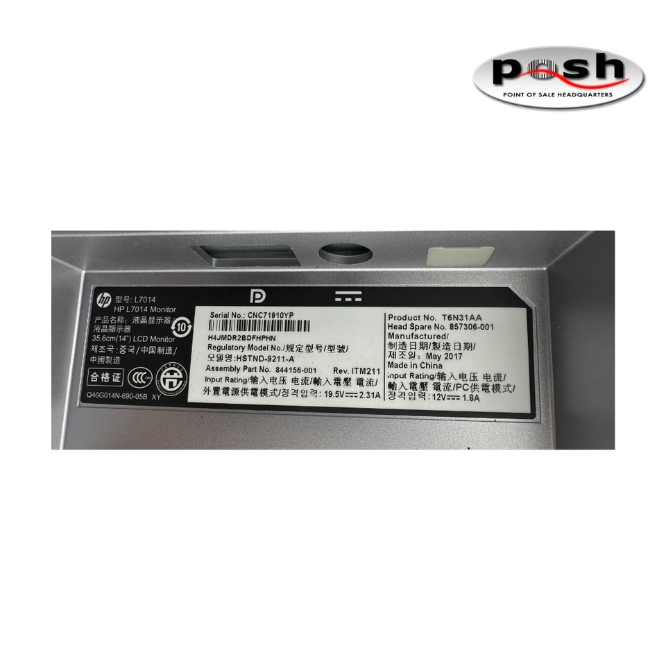 HP RP9 G1 Retail System Model 9015 - W/ HP L7014 LCD Monitor and Stand ...